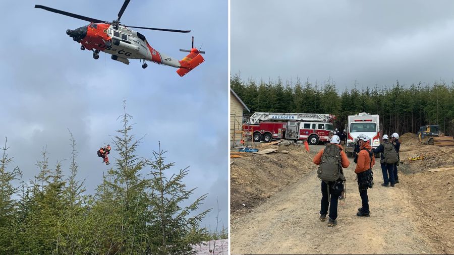 Workers rescued in Grays Harbor after scaffolding collapses